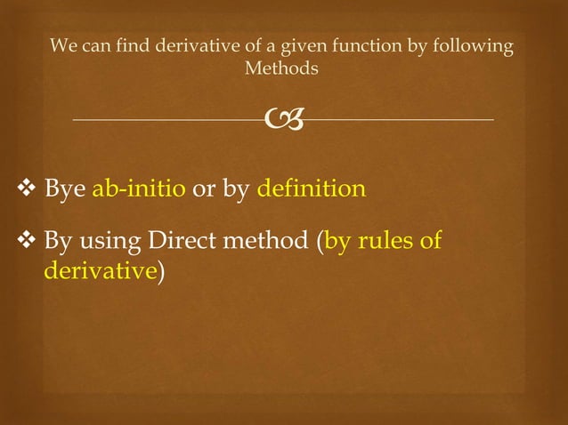 Rules of derivative