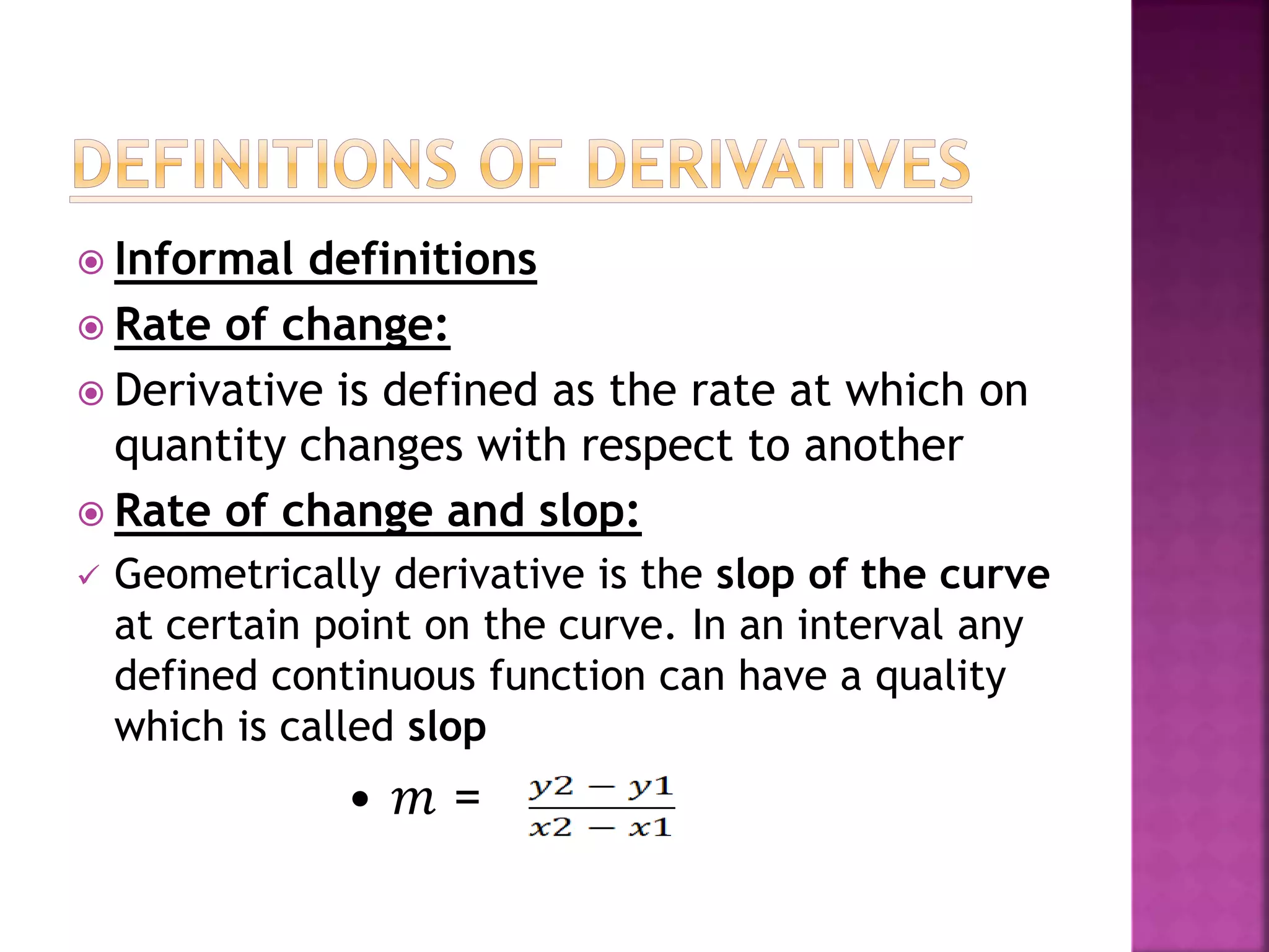 Presentation of calculus on application of derivative | PPTX