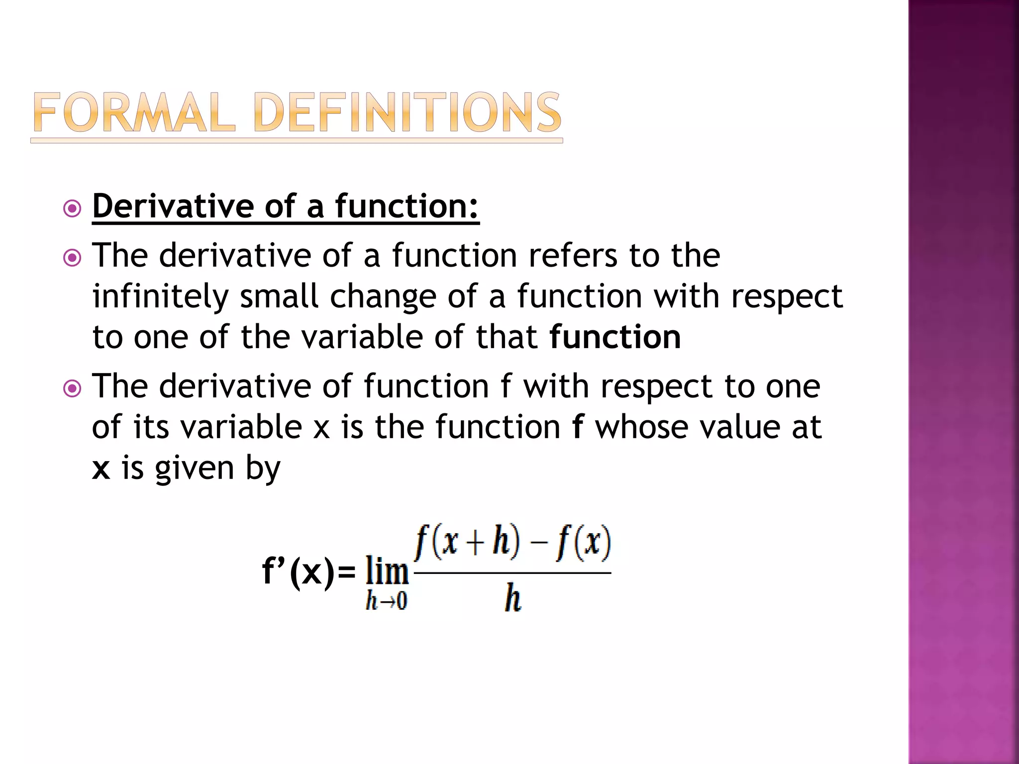 Presentation of calculus on application of derivative | PPTX