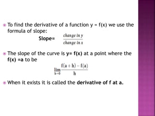 Presentation of calculus on application of derivative | PPTX