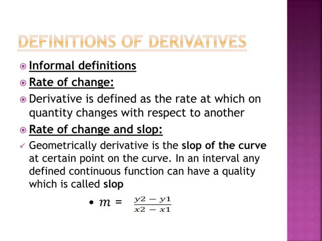 Presentation of calculus on application of derivative | PPTX | Physics ...