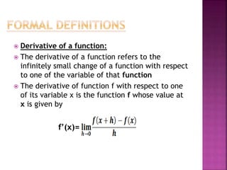 Presentation of calculus on application of derivative | PPTX