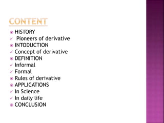 Presentation of calculus on application of derivative | PPTX