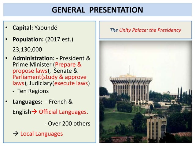Presentation of cameroon(by desire noumi t.) ) | PPT
