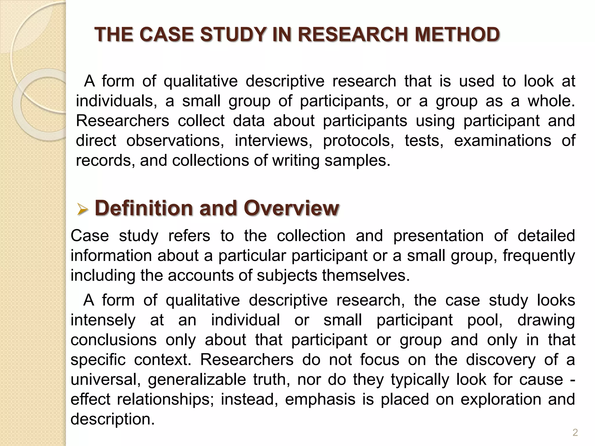 The Case Study in Research Methods | PPTX