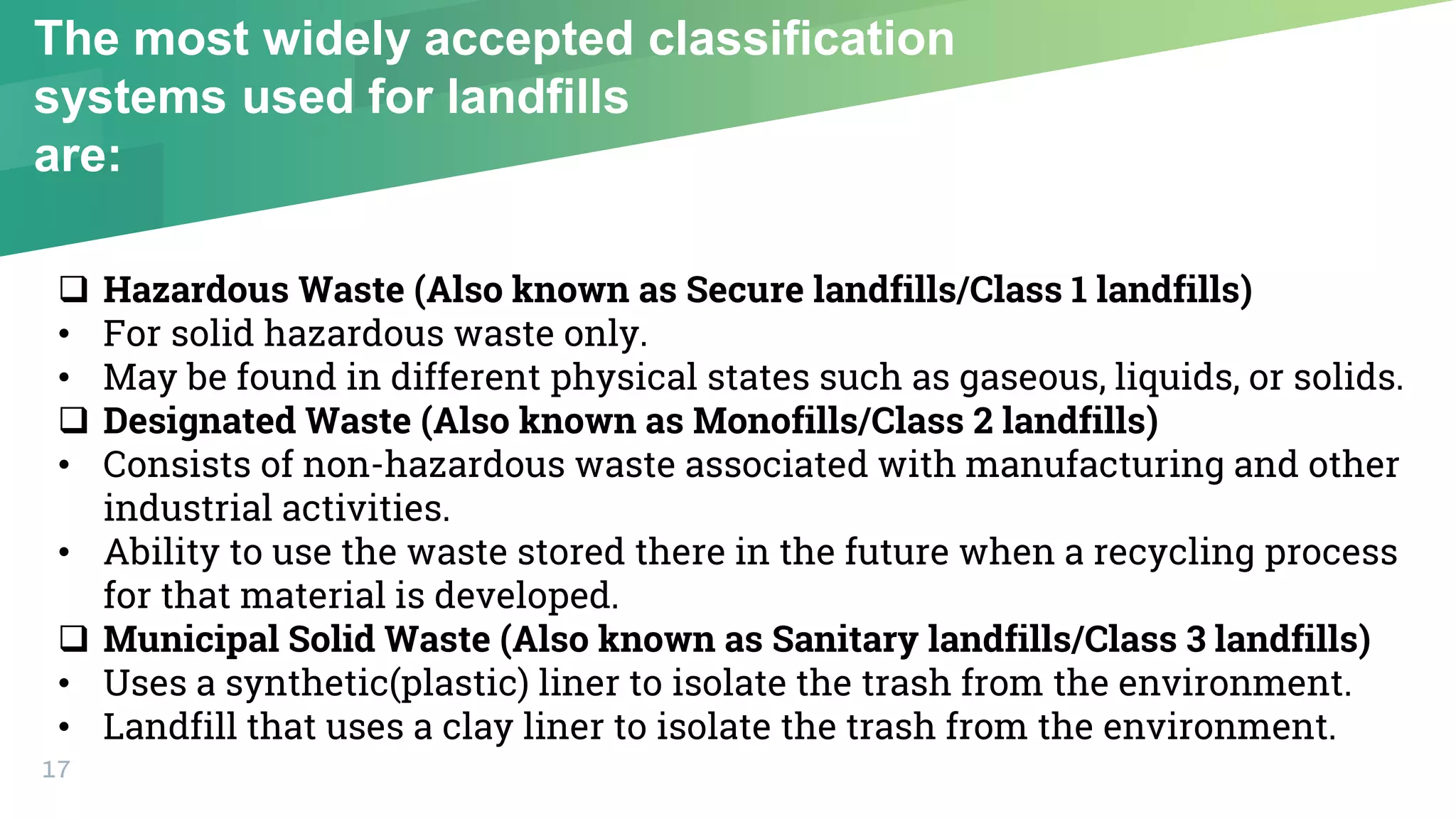 Solid Waste Disposal into Land | PPT