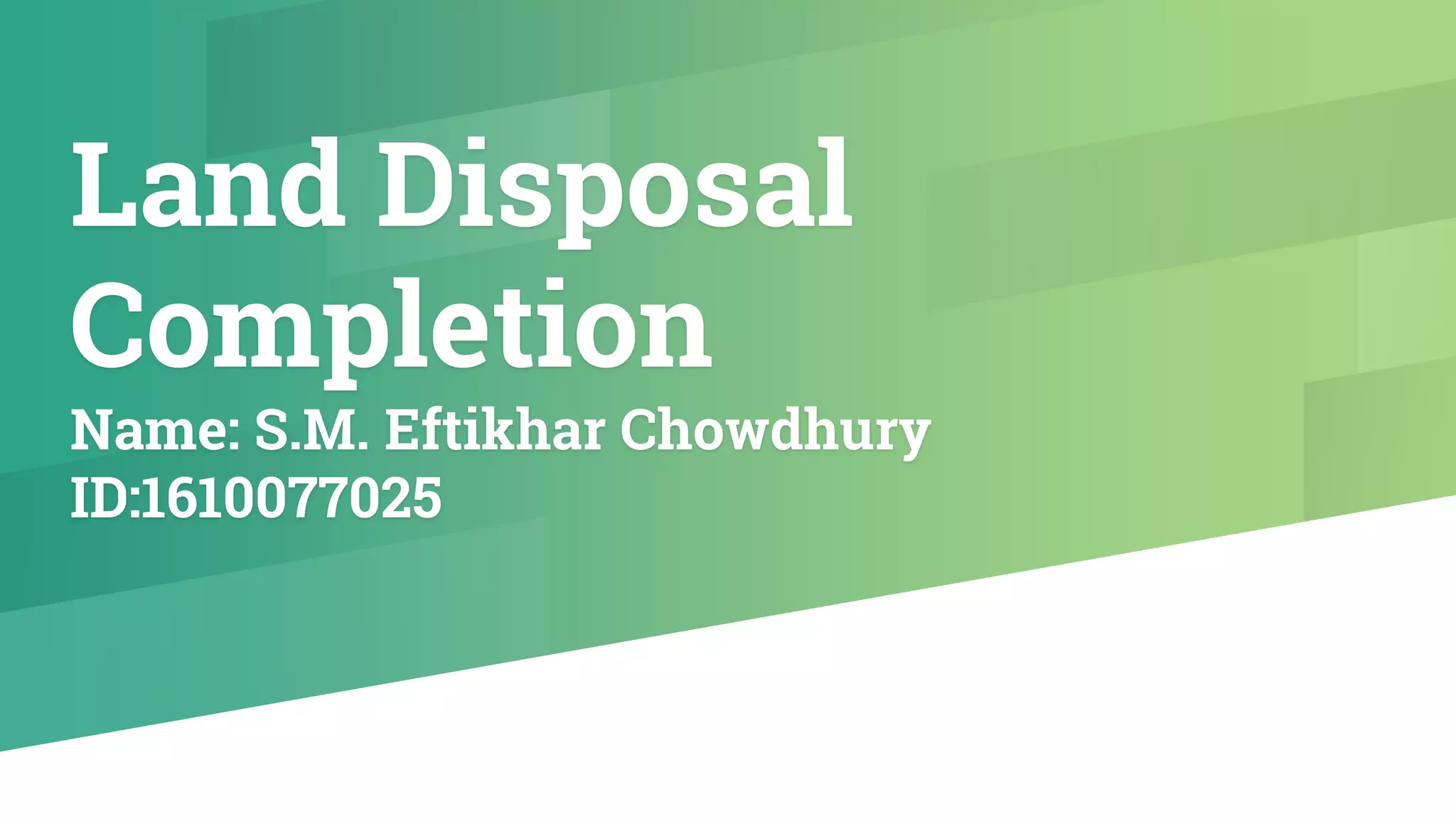 Solid Waste Disposal into Land | PPT