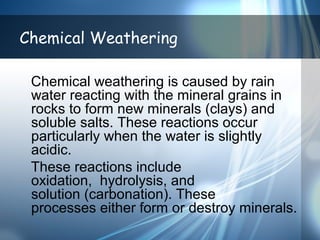 Presentation of chemical weathering | PPT