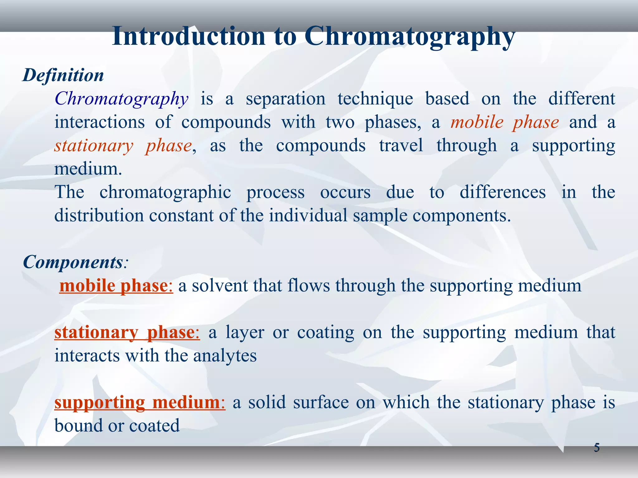 Presentation of chromatography by Shaiq Ali | PPT