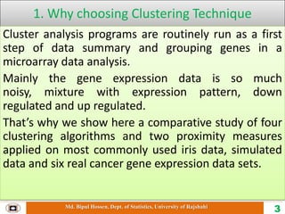 A comparative study of Clustering for Gene expression data in Bioinformatics | PPTX