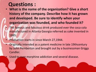 Presentation of coca cola Compamy | PPTX