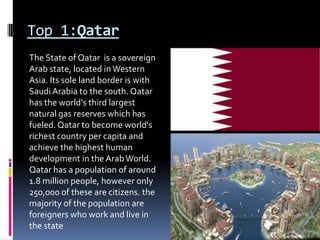 Top 10 richest countries in tha world....WAHLA | PPTX