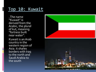 Top 10 richest countries in tha world....WAHLA | PPTX