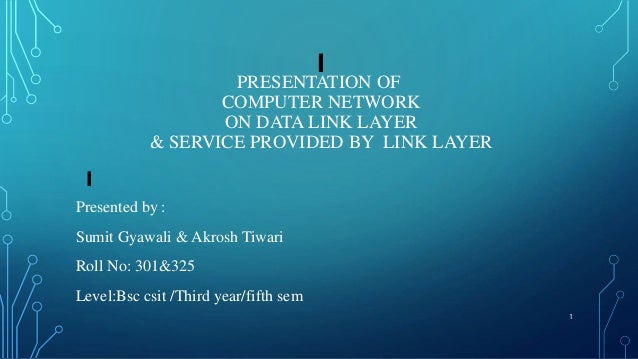 Presentation Of Computer Network On Data Link Layer