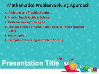 Presentation of constructivism and problem solving approach | PPT