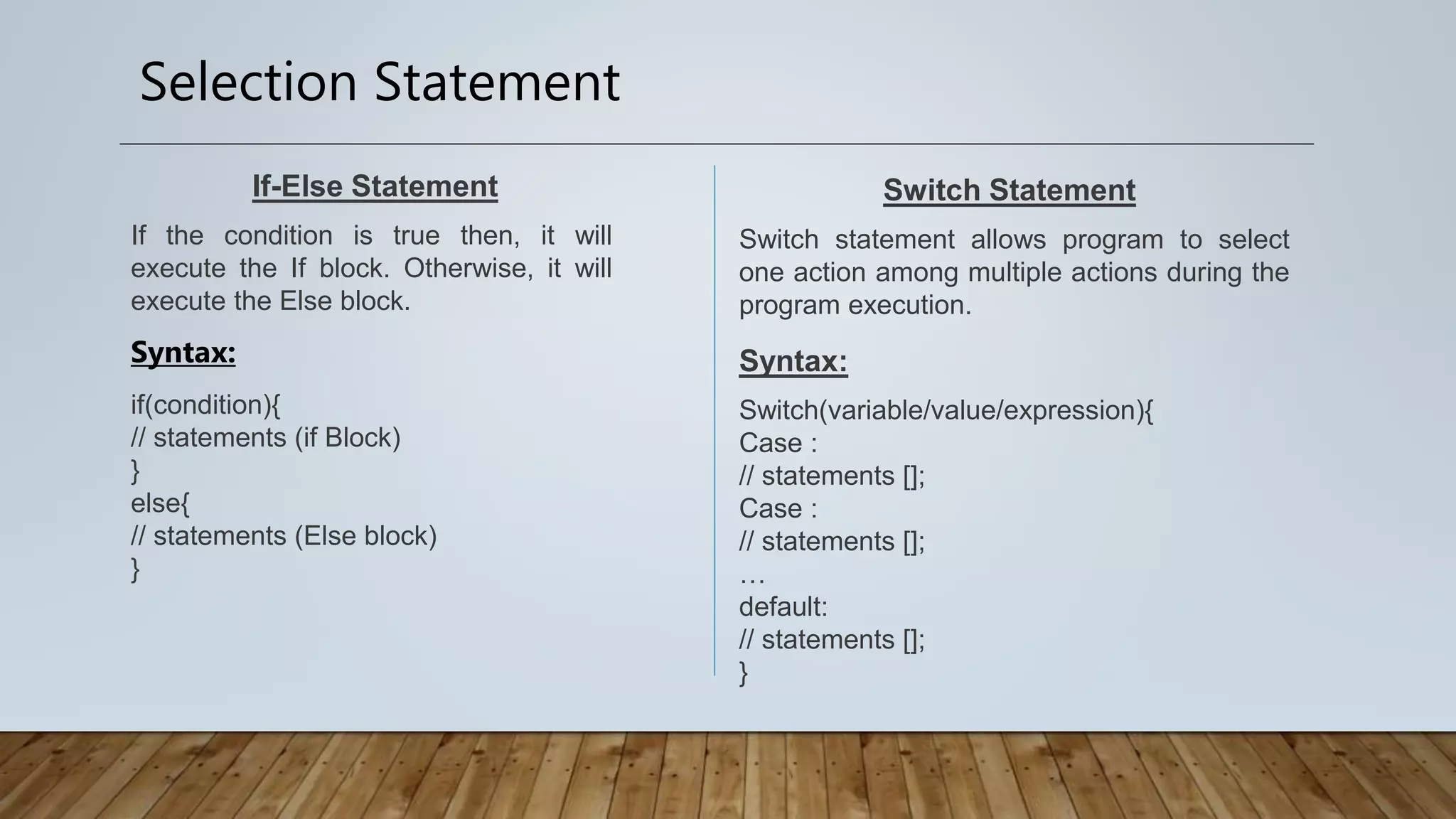 Presentation of control statement | PPT