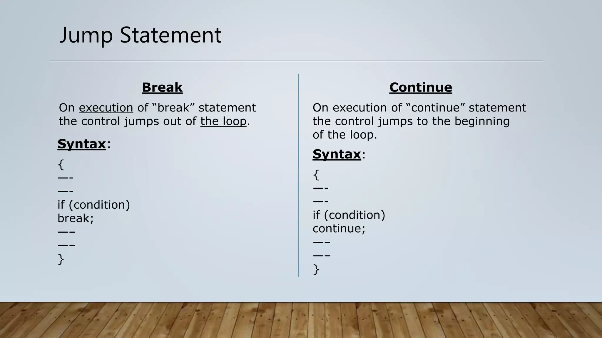 Presentation of control statement | PPT