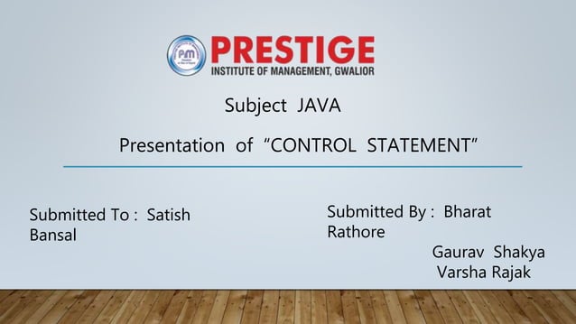 Presentation of control statement | PPT
