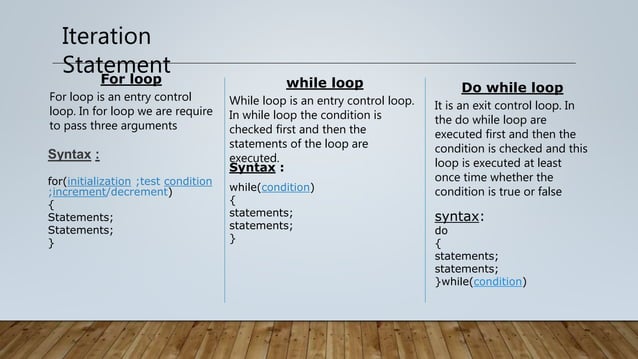 Presentation of control statement | PPT
