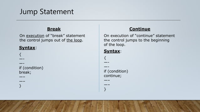 Presentation of control statement | PPT