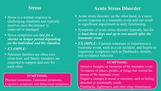 Differentiating Among Stress, Acute Stress Disorder, Acute Crisis ...