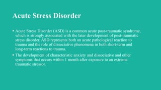 Differentiating Among Stress, Acute Stress Disorder, Acute Crisis ...