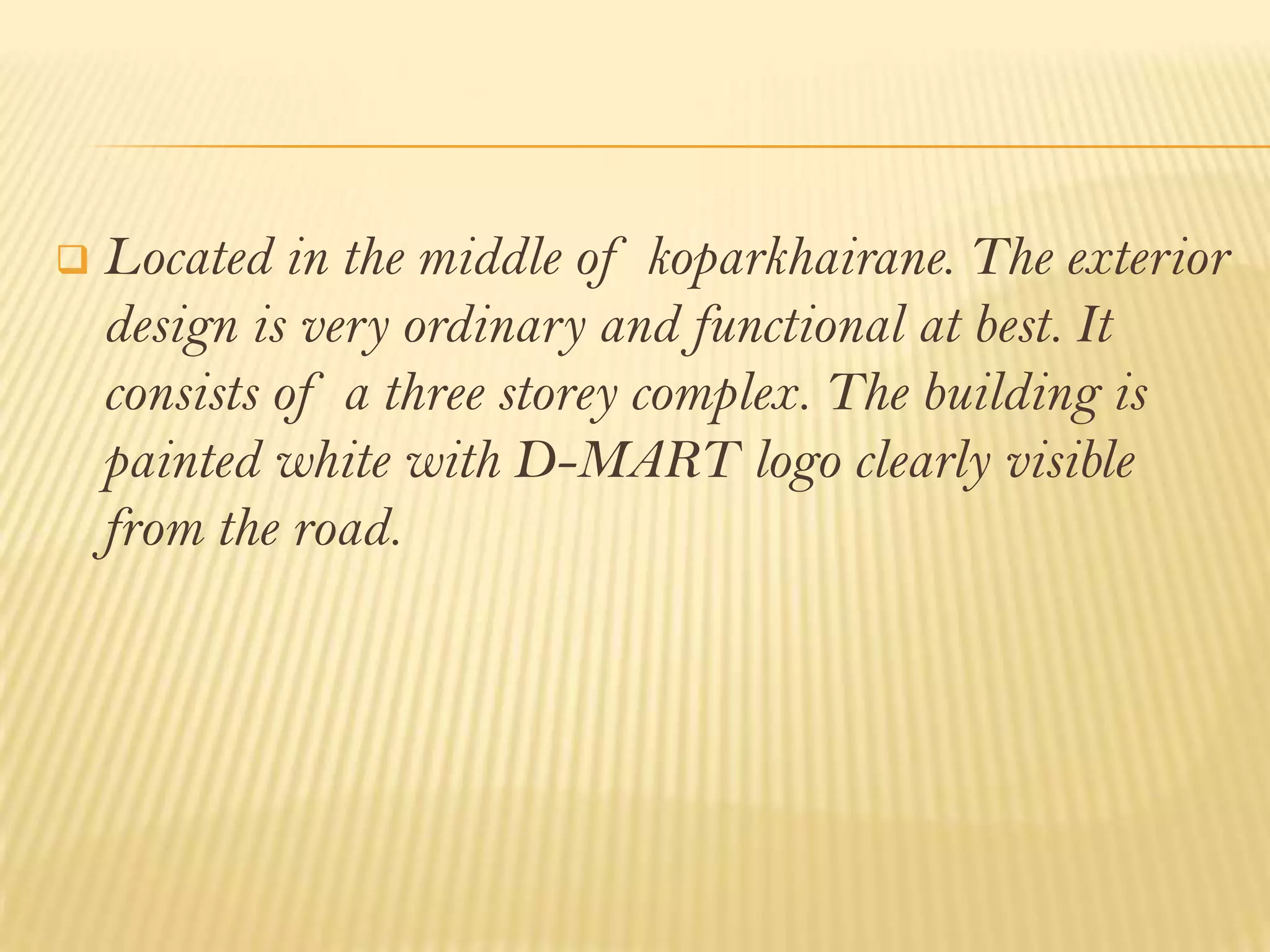 Presentation of d mart | PPTX