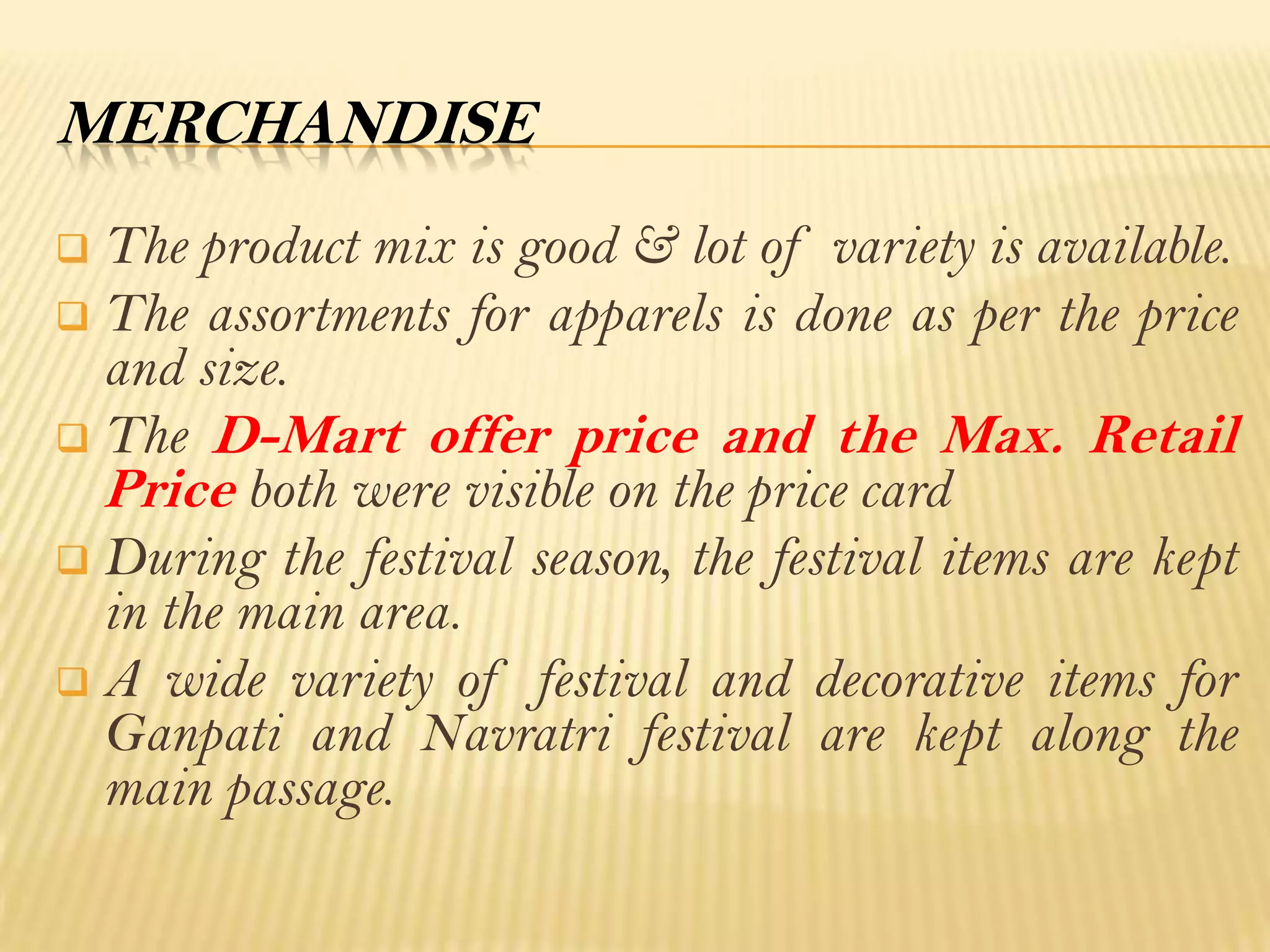 Presentation of d mart | PPTX