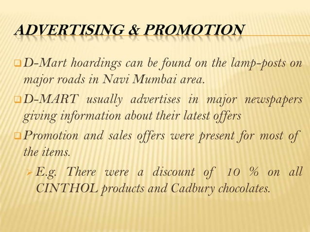 Presentation of d mart | PPTX