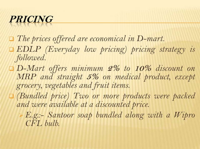 Presentation of d mart | PPTX