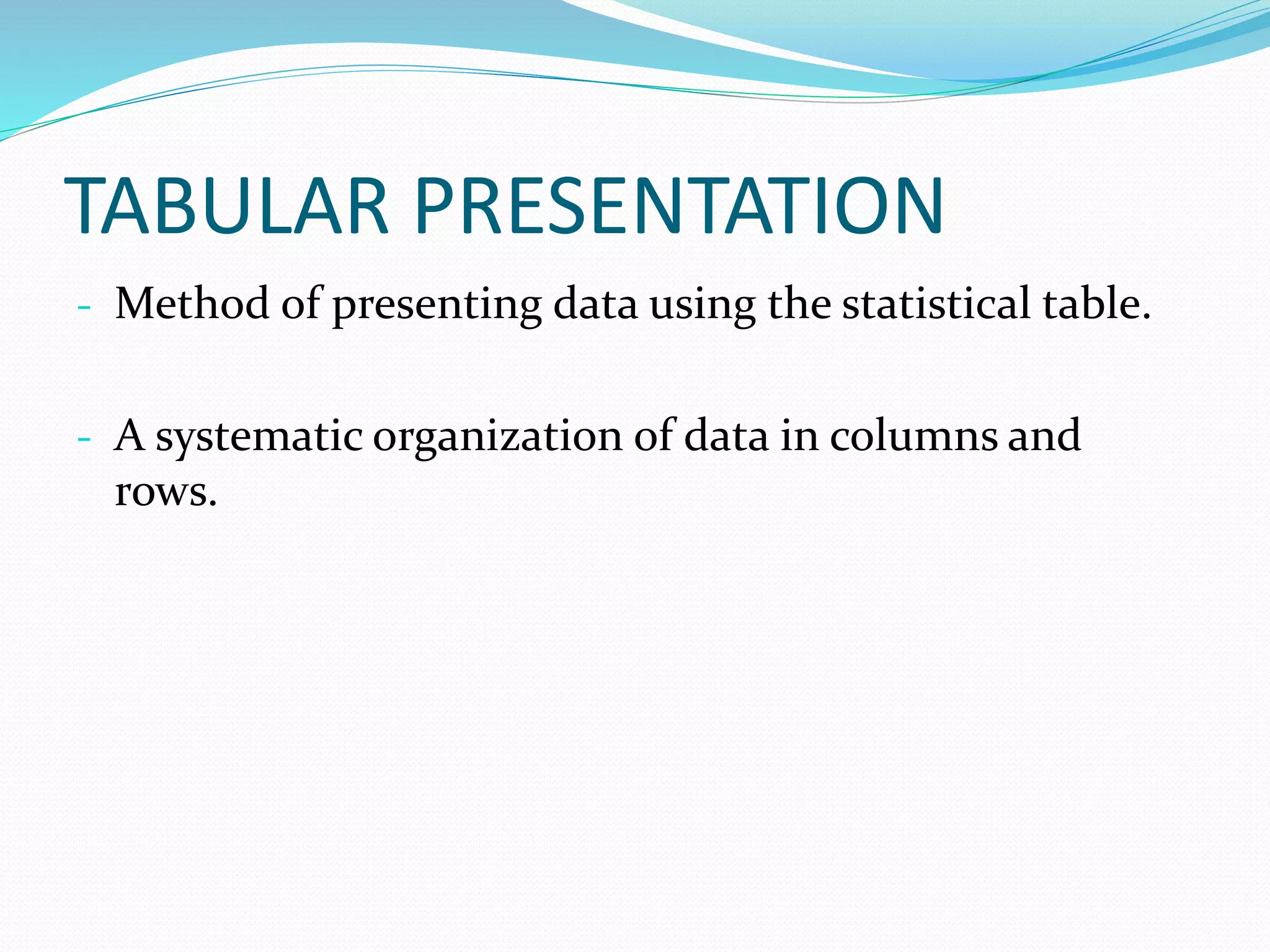 Presentation of data | PPTX