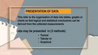 PRESENTATION OF DATA.pptx | Science