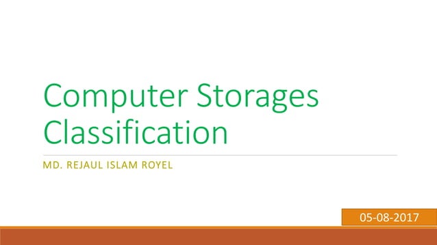 Computer data storage classification | PPTX