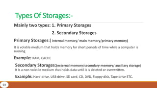 Computer data storage classification | PPTX