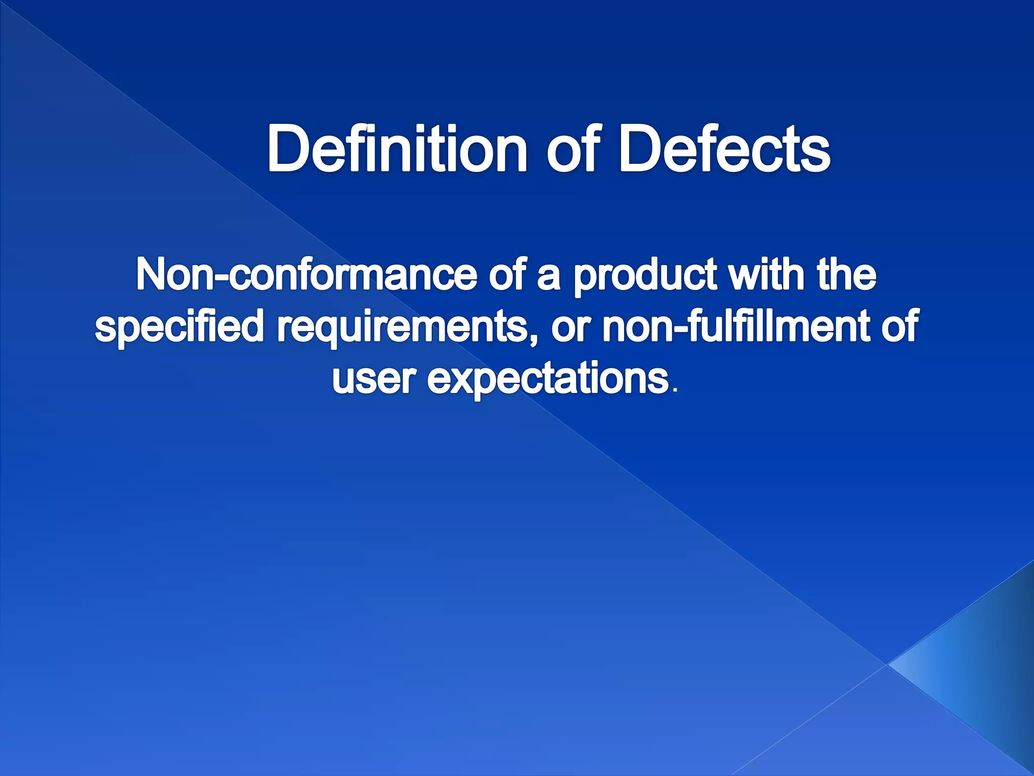 Presentation of defects | PPTX