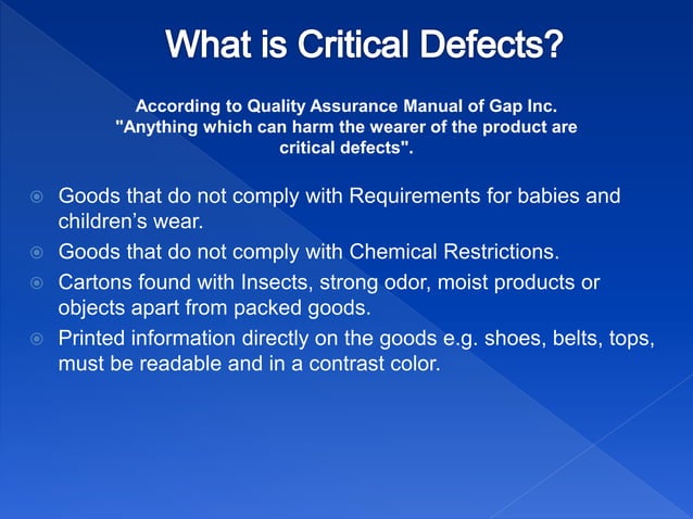 Presentation of defects | PPTX | Needlework | Arts and Crafts