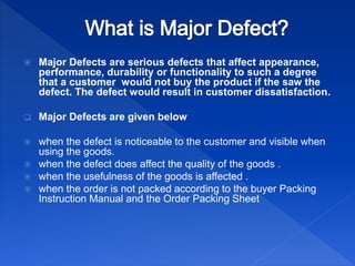 Presentation of defects | PPTX