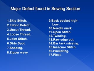 Presentation of defects | PPTX