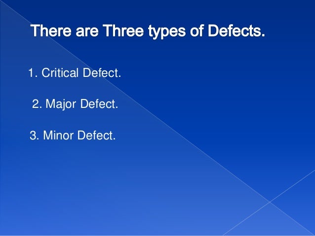 Presentation of defects