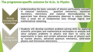 Presentation of dept of physics to the NAAC peer team visit | PPTX