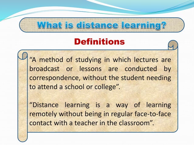 Presentation of distance learning | PPT | Online Education | Education
