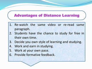 Presentation of distance learning | PPT | Online Education | Education