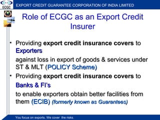 Presentation of ecgc, kolkata | PPT | Business Banking & Finance | Business
