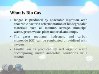 Biogas From Anaerobic Digestion | PPTX