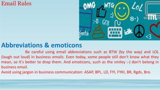 Presentation of email etiquette (draft) | PPTX