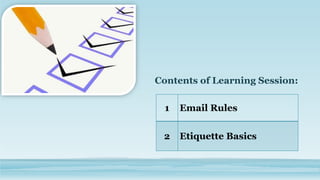 Presentation of email etiquette (draft) | PPTX
