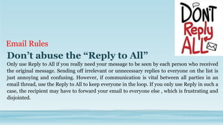 Presentation of email etiquette (draft) | PPTX