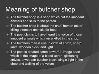 Presentation of English (butcher shop) | PPTX