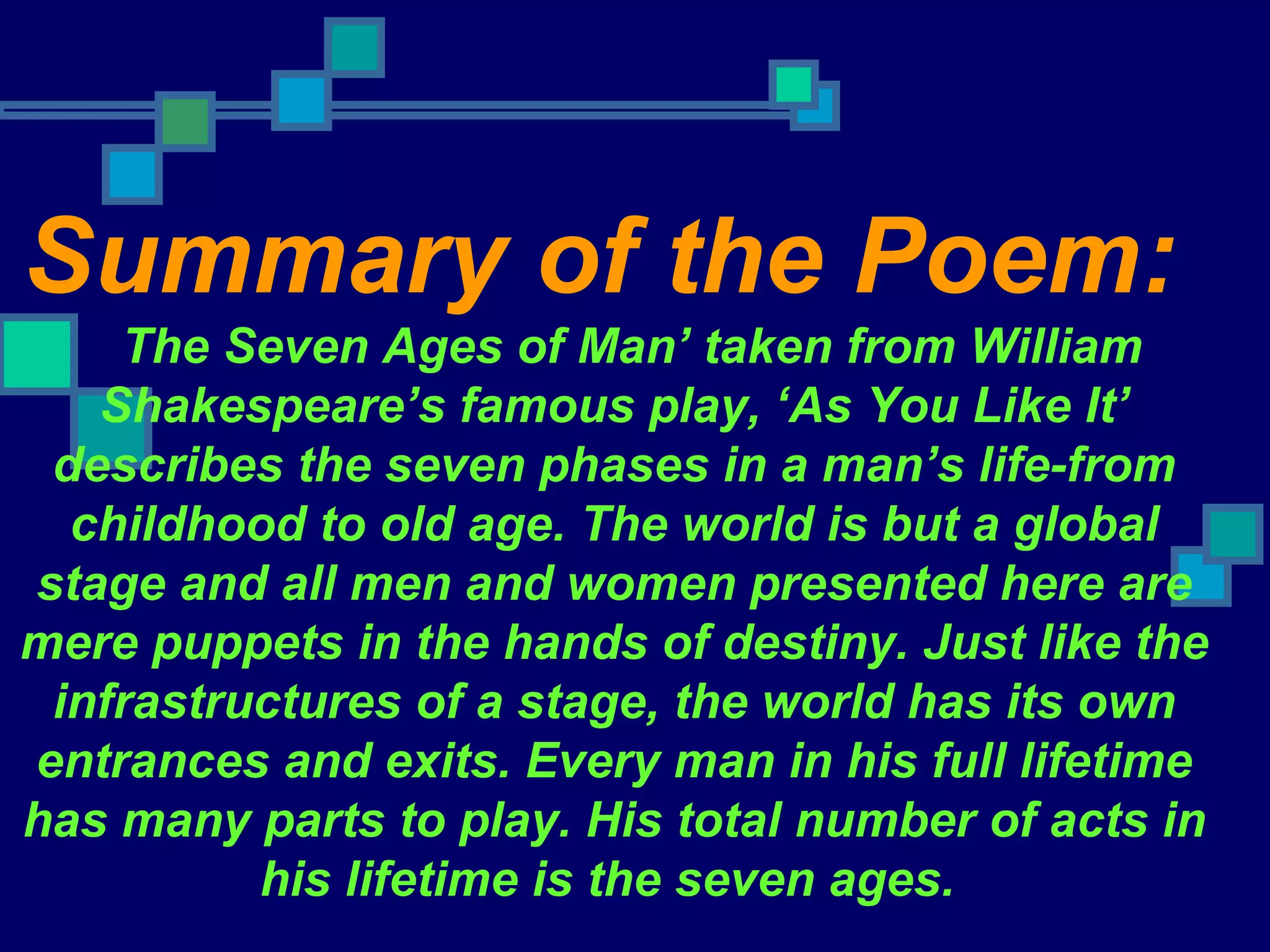 Presentation of english (seven ages) | PPT