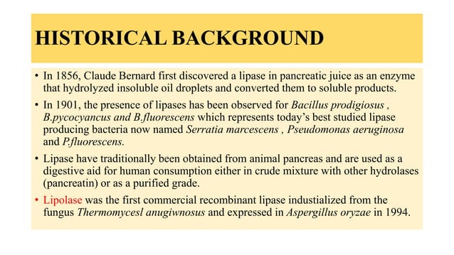Presentation of Enzyme- lipase.pptx | Chemistry | Science